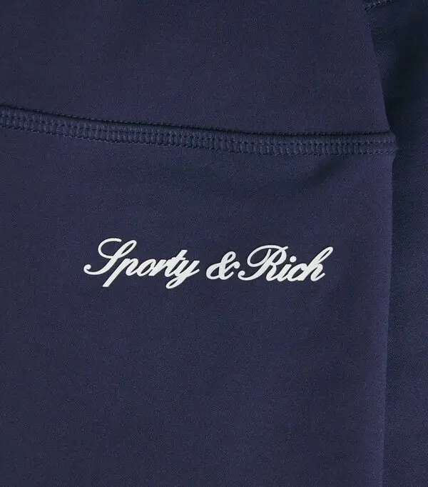 SPORTY & RICH Logo Serif Biker Shorts