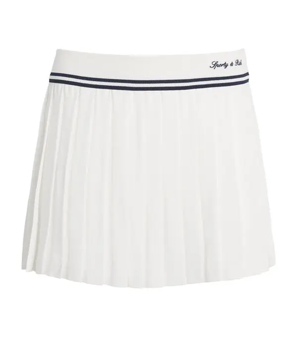 SPORTY & RICH Pleated Abigail Mini Skirt - Ivory