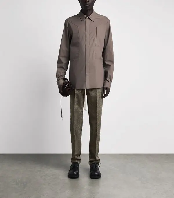 Rick Owens Cotton-wool Drawstring Trousers