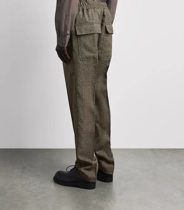 Rick Owens Cotton-wool Drawstring Trousers