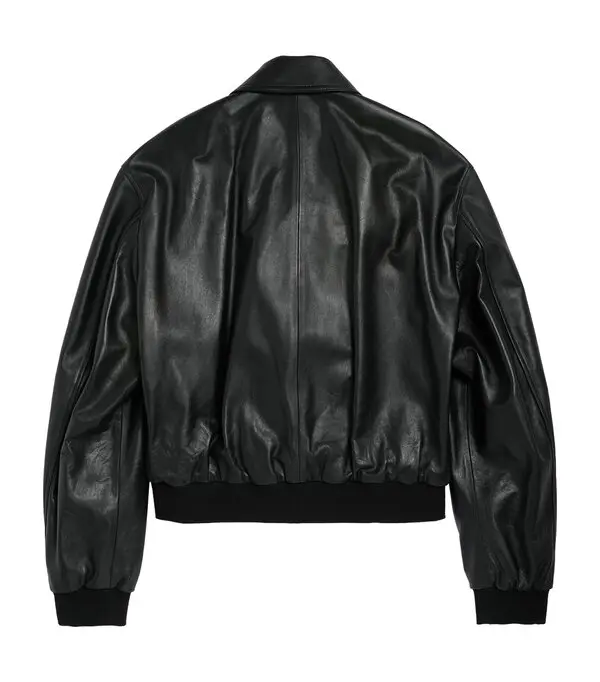 Balenciaga Leather Taxi Bomber Jacket