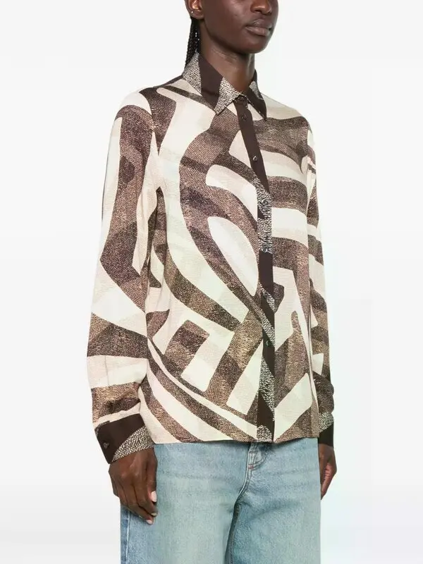 ZANETTI Abstract Print Long Sleeve Shirt
