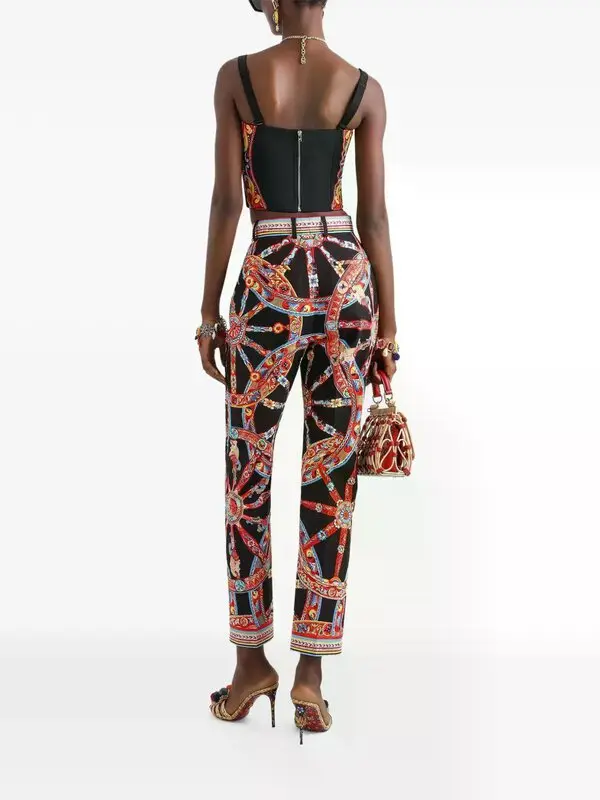 Dolce & Gabbana Carretto Print Poplin Trousers