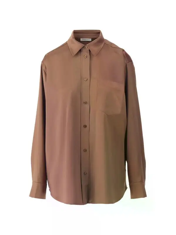 BY MALENE BIRGER Satin Shirt - Brown