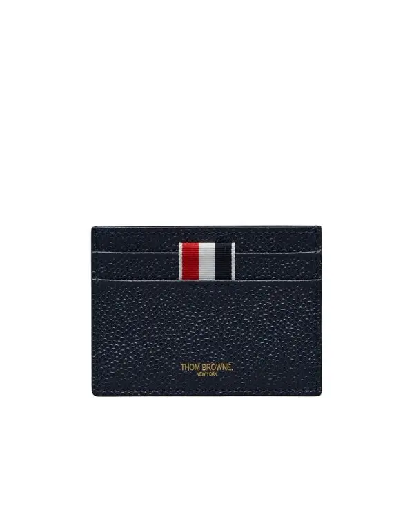 Thom Browne Pebbled-leather Card Holder - Blue