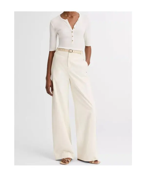 Vince Ribbed Pima Cotton Elbow-sleeve Henley