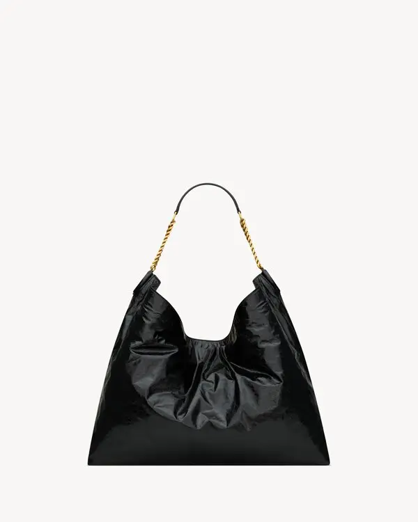 Saint Laurent Hortense Hobo In Shiny Leather