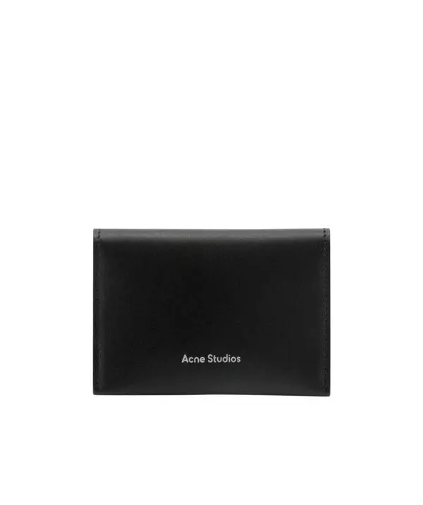 Acne Studios Logo Printed Bifold Cardholder - Black