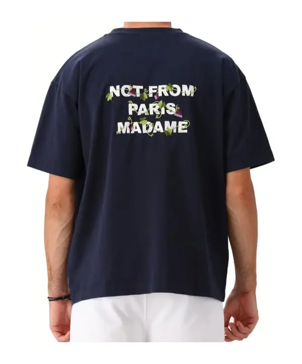 Drole De Monsieur Drôle De Vine Slogan T-shirt - Navy