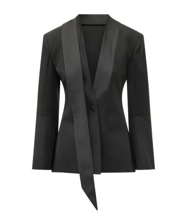 Attico Long-sleeved Suit Jacket - Black