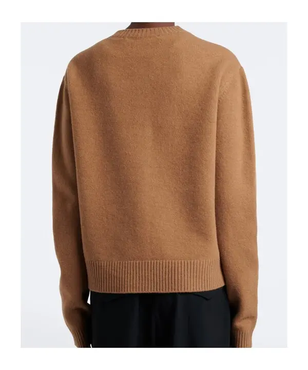 RÓHE Ribbed Crew Neck Cardigan - Brown