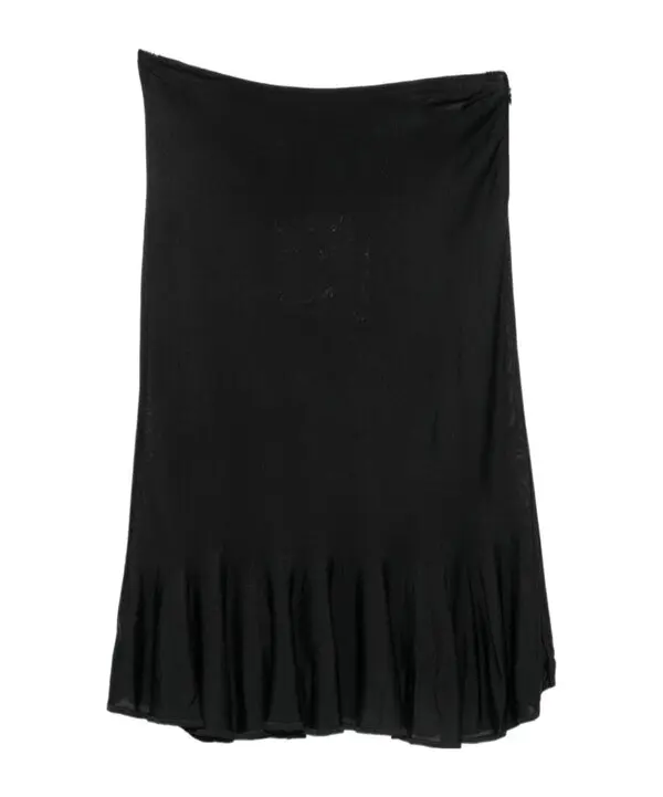 TOTEME Fluted-hem Knitted Midi Skirt - Black