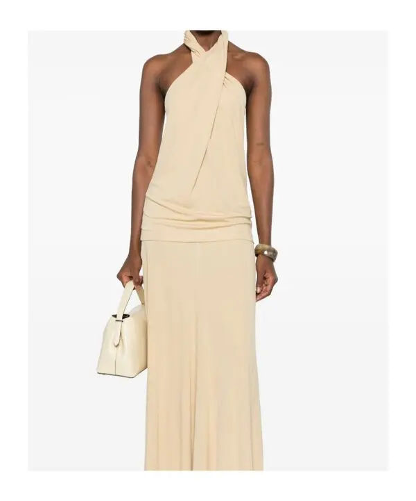 TOTEME Twisted Halterneck Top - Nude