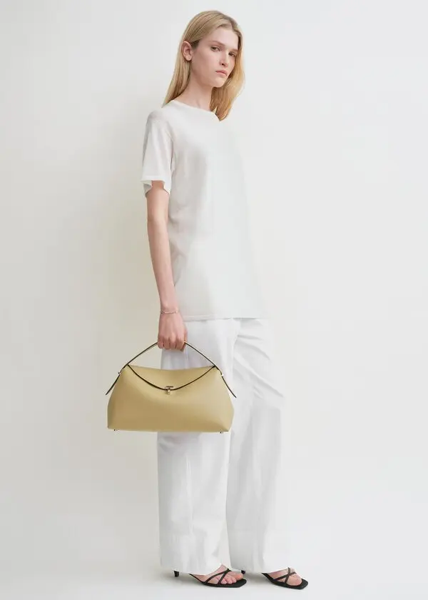 TOTEME T-lock Grained-leather Top Handle