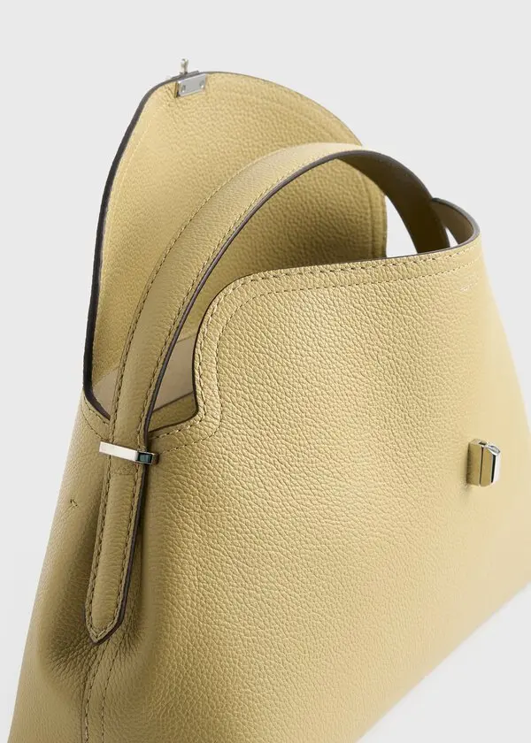 TOTEME T-lock Grained-leather Top Handle