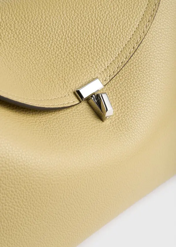 TOTEME T-lock Grained-leather Top Handle