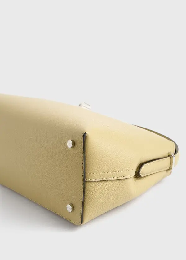 TOTEME T-lock Grained-leather Top Handle