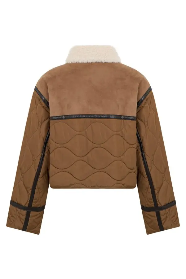 Max Mara Quilted Cropped Jacket With Luxepad Insulation - Camel