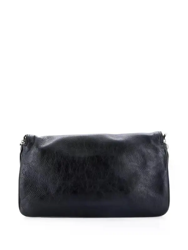 Balenciaga Bb Soft Flap Bag Leather Medium Shoulder Bag - Black