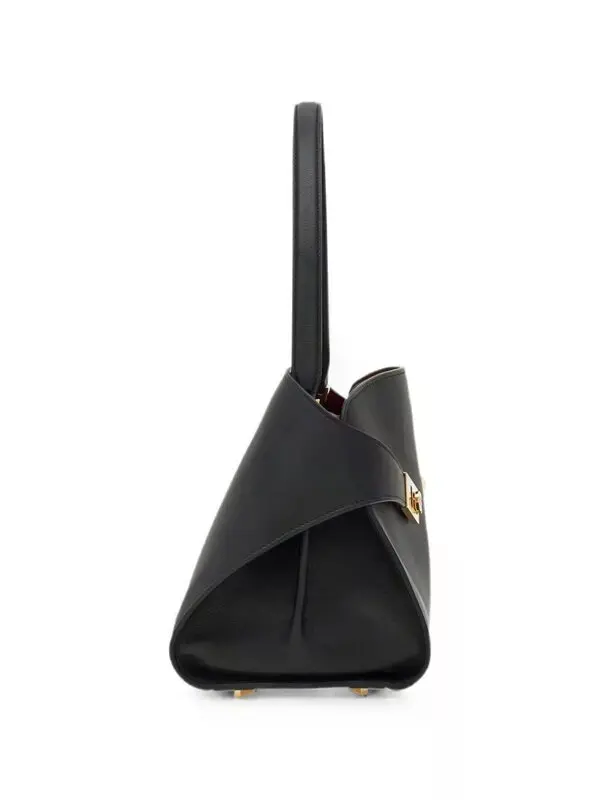 FERRAGAMO Hug Hook-and-eye Leather Tote Bag - Black