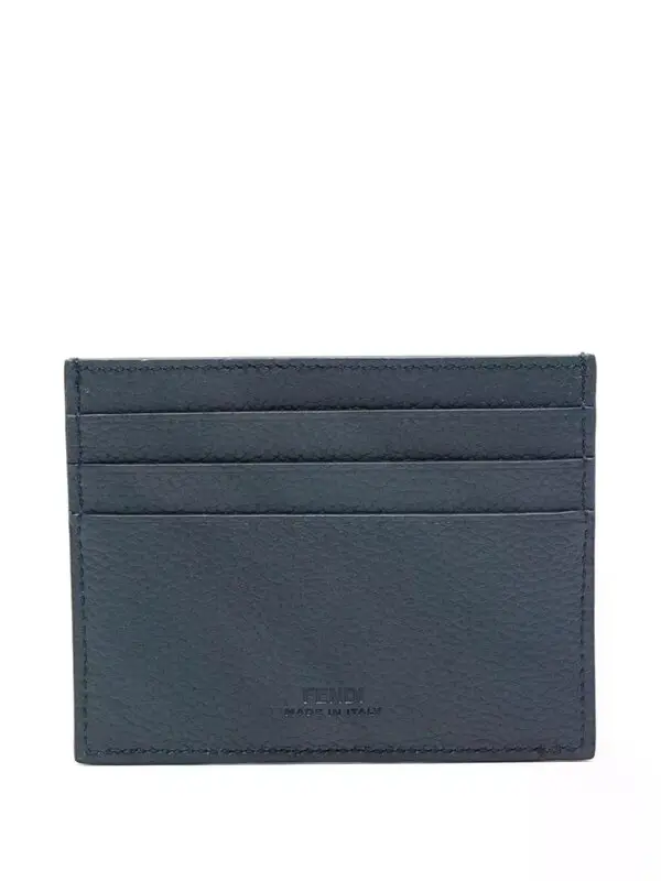 Fendi Logo-plaque Pebbled-leather Cardholder