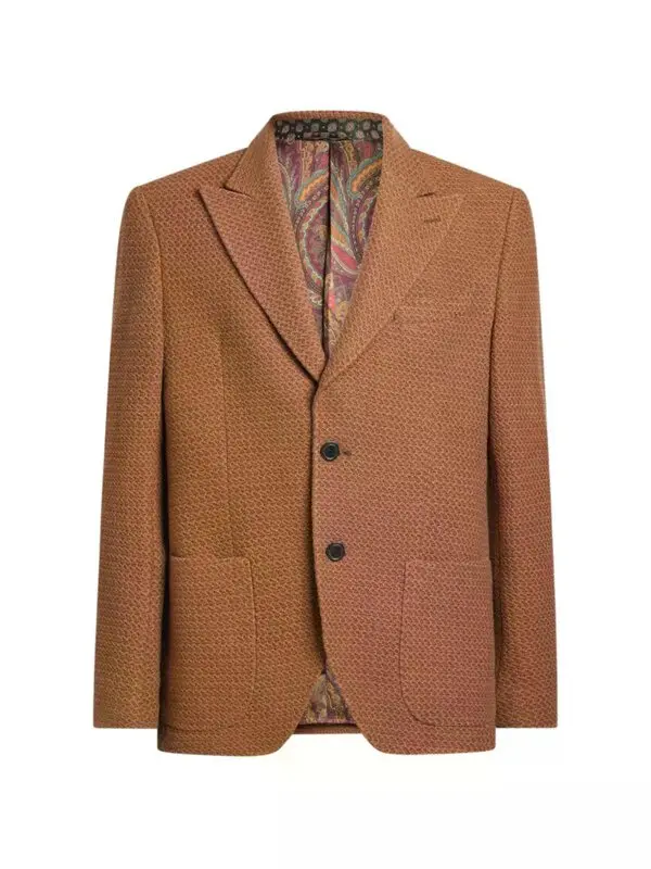 Etro Single-breasted Knit Cashmere And Wool Jacket