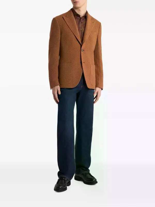 Etro Single-breasted Knit Cashmere And Wool Jacket
