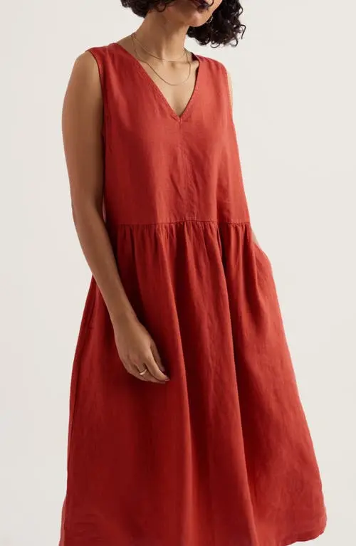 SEASALT CORNWALL Lowland Heather Linen Midi Dress