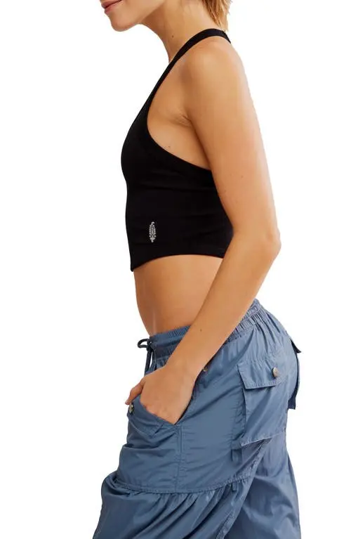 Free People All Clear Crop Racerback Tank - Black
