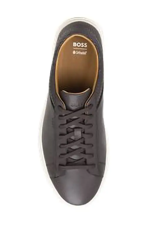 BOSS Kieran Low Top Leather Sneakers - Dark Brown