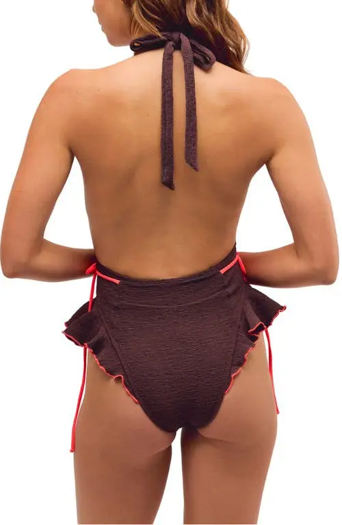 FREE-EST BY FREE PEOPLE Lyra Plunge One-piece Swimsuit With Ruffle Trim
