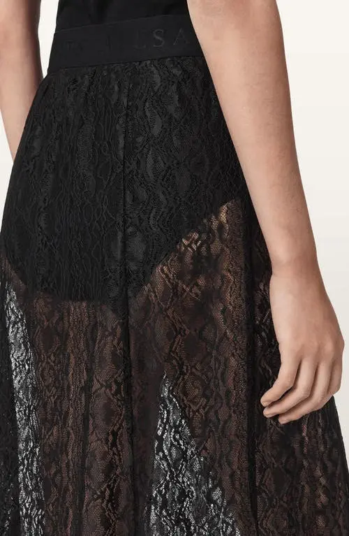 ALLSAINTS Arran Snakeskin Texture Maxi Skirt