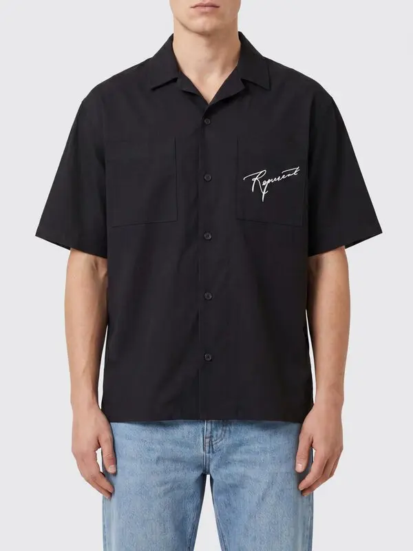 REPRESENT Bowling Shirt In Lyocell With Contrast Back Logo - Black
