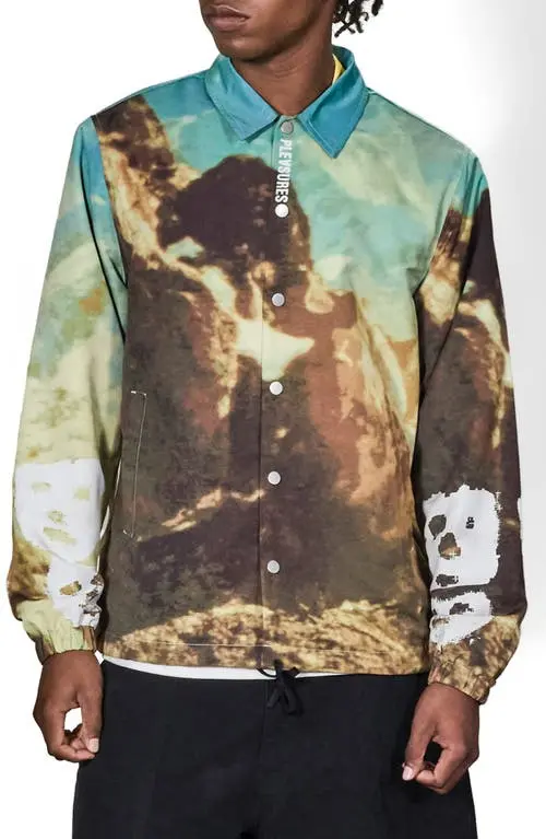 PLEASURES Remain Satin Coach Jacket - Black