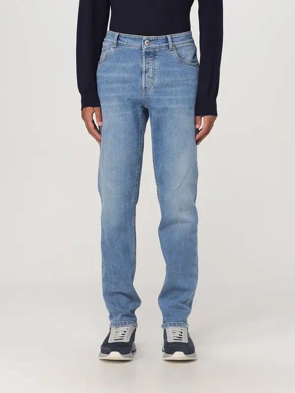 Brunello Cucinelli Mid-rise Straight Fit Cotton Jeans - Denim