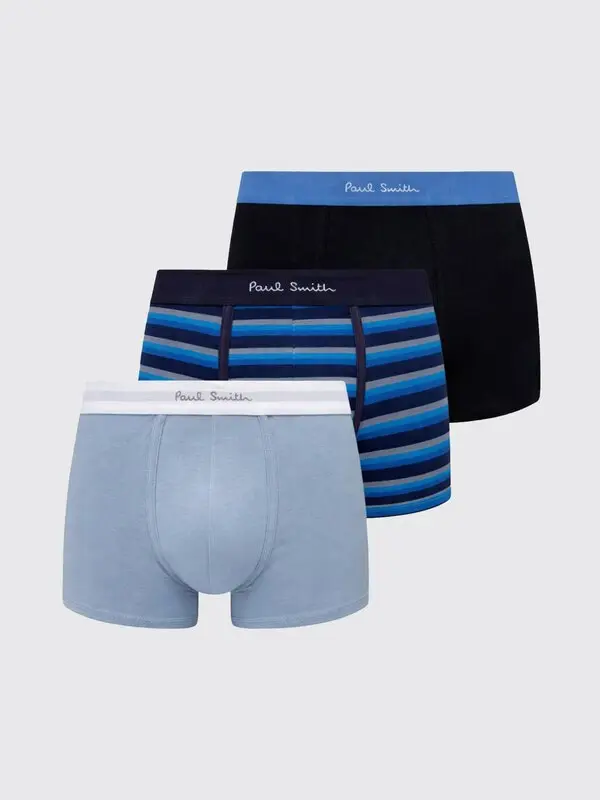 Paul Smith Set Of Three Stretch Cotton Boxer Shorts With Jacquard Logo - Multicolor