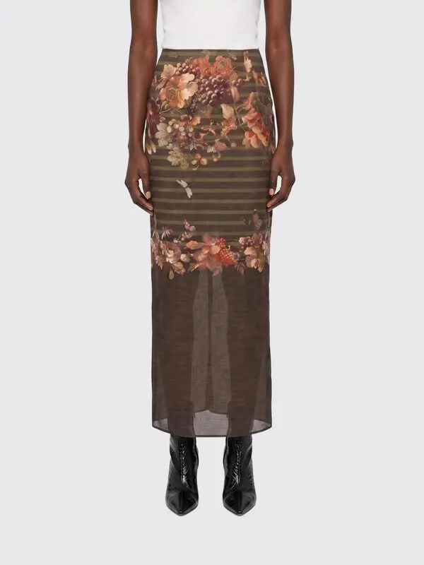 JEAN PAUL GAULTIER Printed Maxi Skirt - Brown