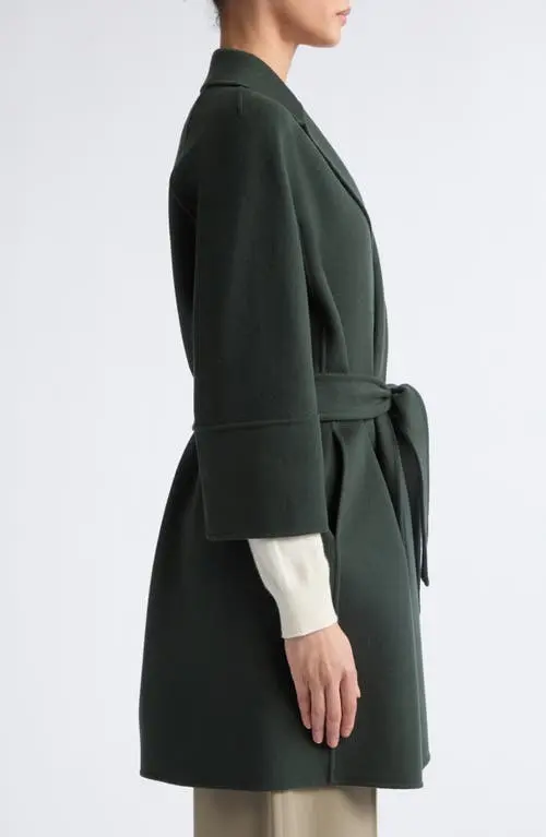 Max Mara Arona Belted Virgin Wool Wrap Coat - Emerald