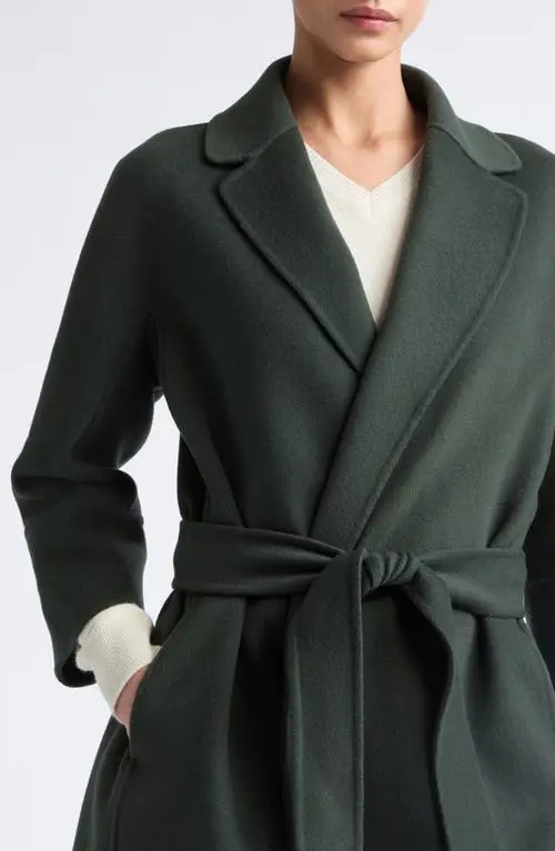 Max Mara Arona Belted Virgin Wool Wrap Coat - Emerald