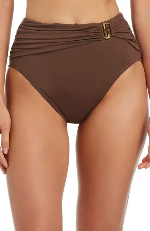 BLEU BY ROD BEATTIE High Waist Draped Swim Bottoms With Buckle Detail - Rockpool