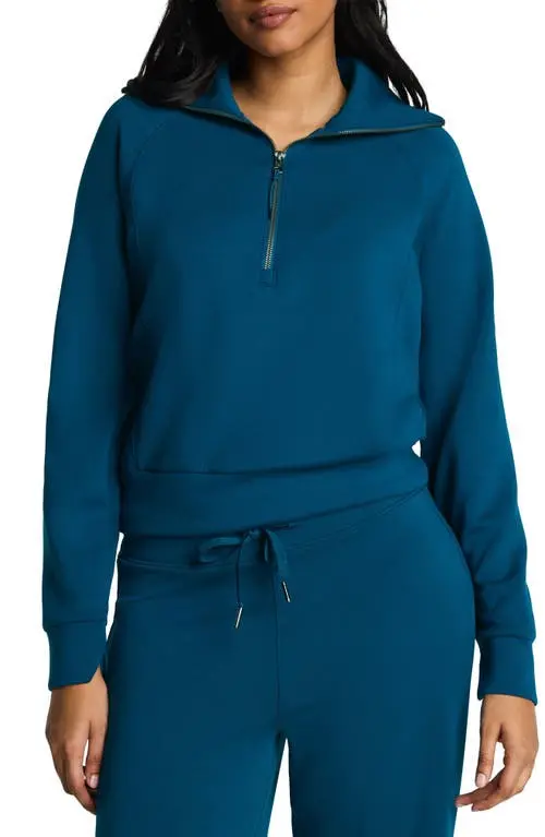 Spanx Airaessentials Half Zip Sweatshirt - Deep Cove
