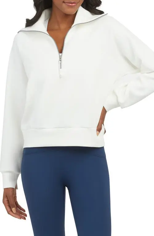 Spanx Airaessentials Half Zip Sweatshirt - Powder
