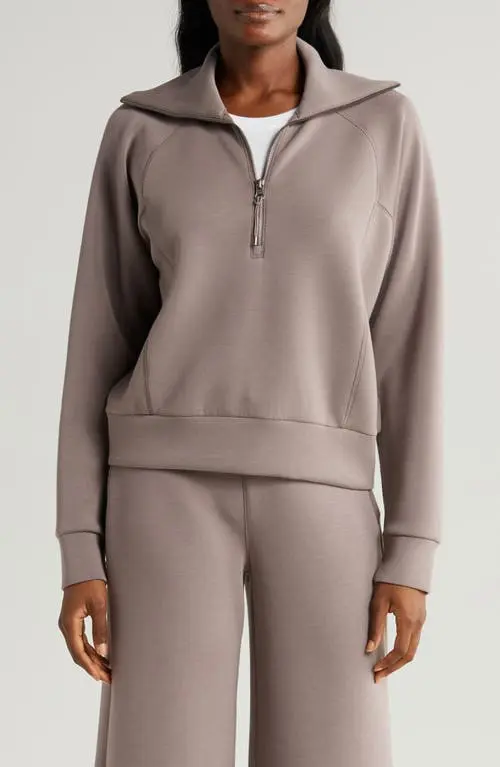 Spanx Airessentials Half Zip Sweatshirt - Smoke
