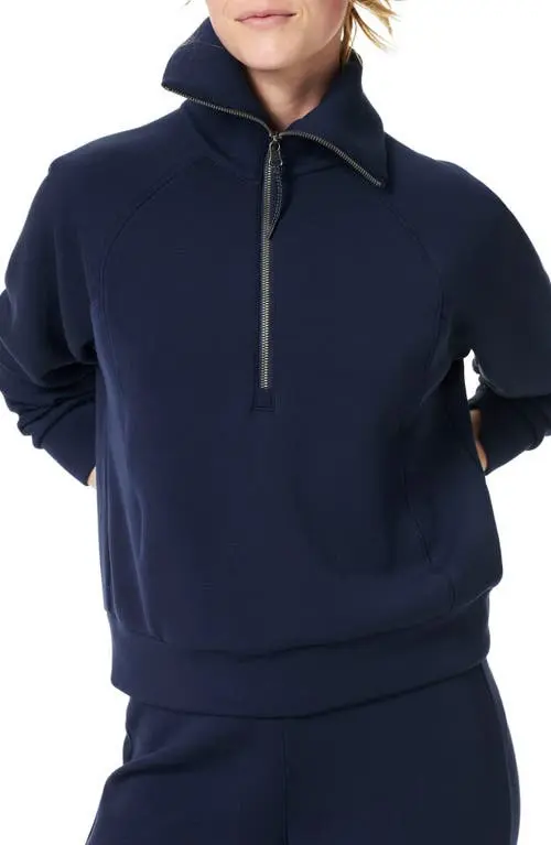 Spanx Airaessentials Half Zip Sweatshirt - Timeless Navy