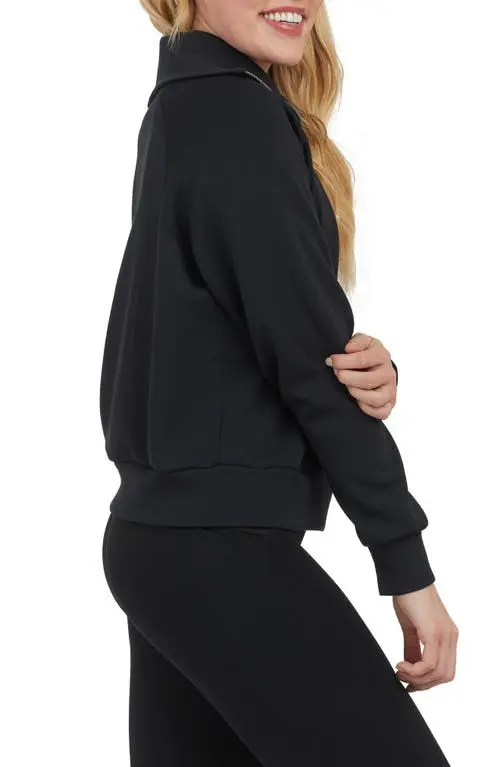Spanx Airaessentials Half Zip Sweatshirt - Very Black
