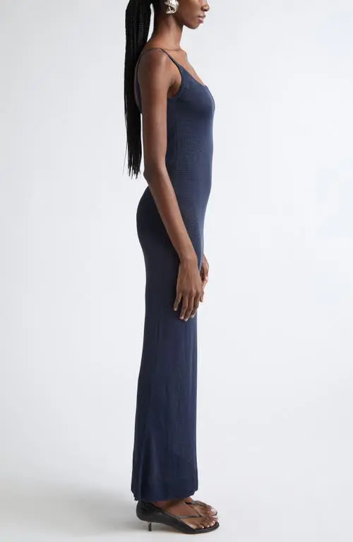 Jacquemus Maxi Dress With Bodysuit Lining - Dark Navy