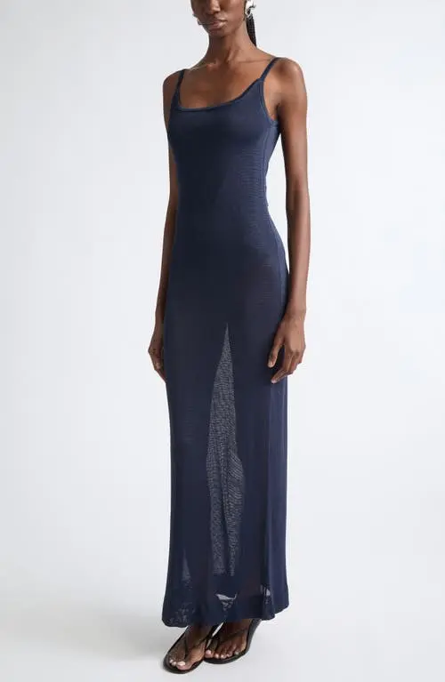 Jacquemus Maxi Dress With Bodysuit Lining - Dark Navy