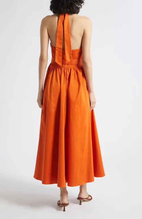 REISS Rowe Belted Halter Maxi Dress