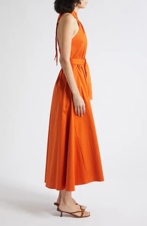 REISS Rowe Belted Halter Maxi Dress