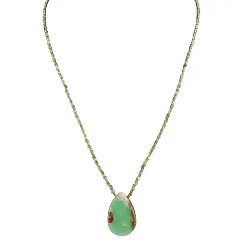 MADISON BEVERLY HILLS Handcrafted Chrysoprase Teardrop Necklace - Green